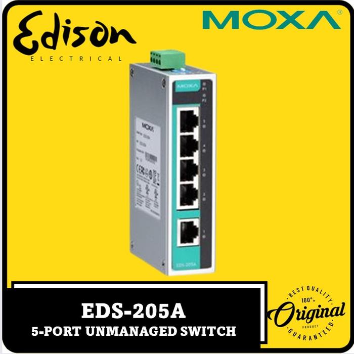 Jual MOXA EDS-205A 5Port Industrial Switch DIN Rail Switch Unmanaged Switch - Jakarta Barat ...
