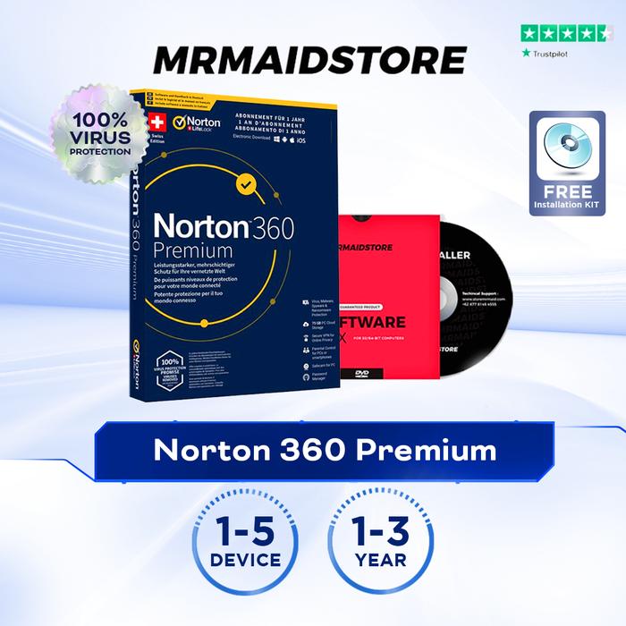 Promo Antivirus Norton 360 Premium - [ 1 - 5 Device / 1 - 3 Tahun ] - 1 ...