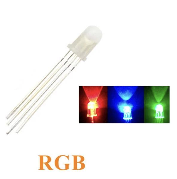 Jual RGB LED 5mm Diffused Common Cathode Buram lampu katoda 4p 4 kaki ...