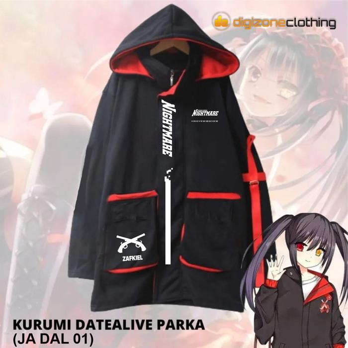 Jual Jaket Anime Game Date A Live Kurumi Hoodie Custom Satuan Sablon ...