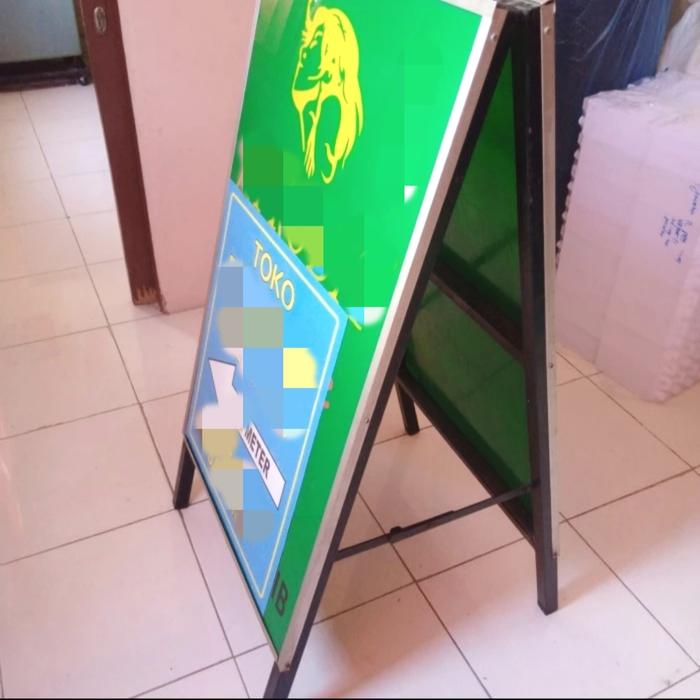 Jual Papan Nama Plang Besi Kokoh Akrilik Dua Arah Bisa Lipat Praktis ...