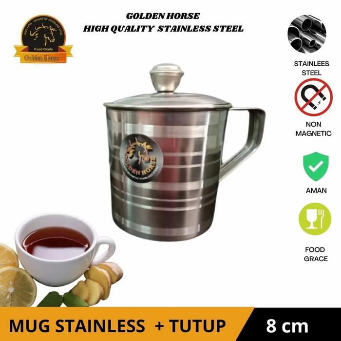 Jual Mug/cup stainless stell 12cm merk golden horse - Kota Surabaya ...