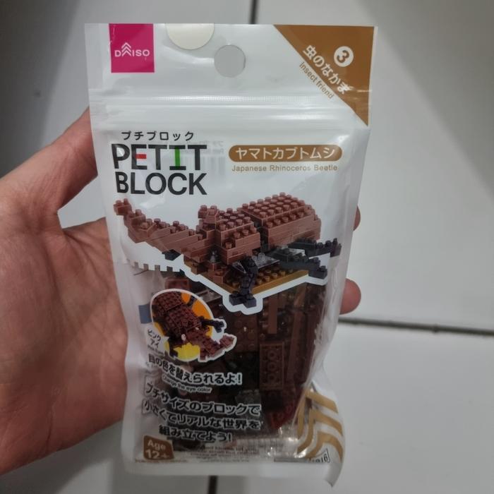 Jual Daiso Petit Block Insect Friend Lego No. 3 Japanese Rhinoceros ...