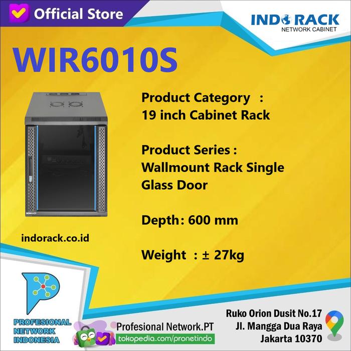 Promo WALLMOUNT INDORACK 10U 600MM WIR6010S - WALL RACK MOUNT SINGLE DOOR Cicil 0% 3x - Jakarta ...