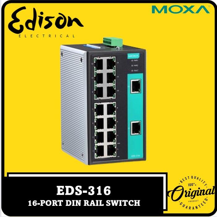 Jual MOXA EDS-316 16-Port Industrial Ethernet Switch DIN Rail Switch Alarm - Jakarta Barat ...