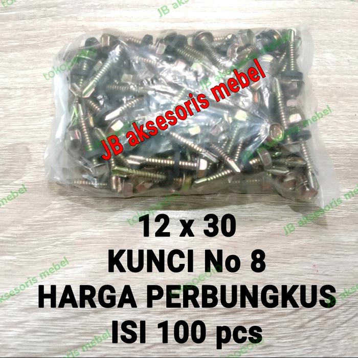 Jual BAUT SKRUP DRILING 30 mm ISI 100pcs / BAUT SEKRUP BAJA RINGAN ...