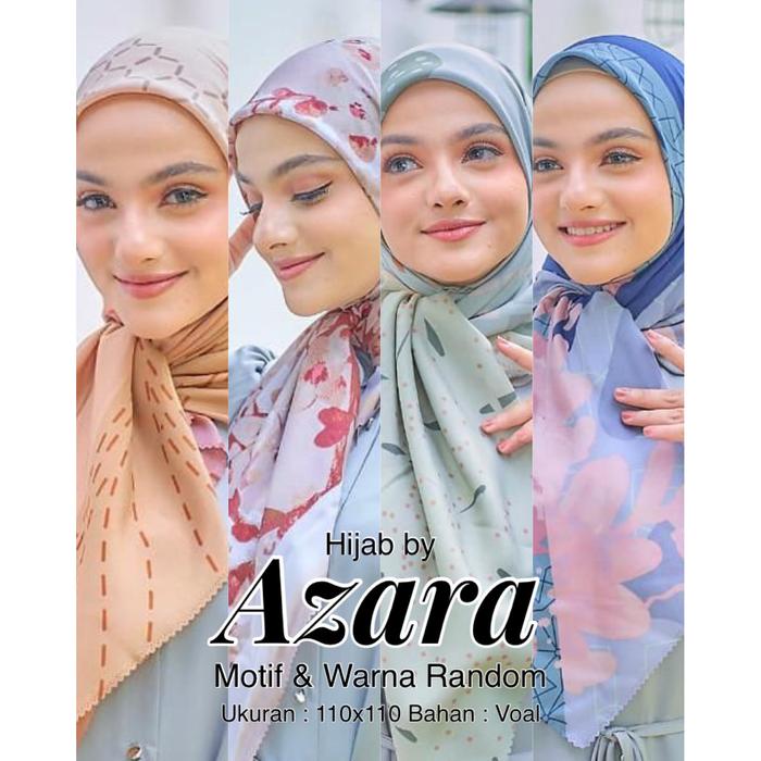 Jual Jilbab Kerudung AZARA VOAL MOTIF LC Segiempat Hijab Jilbab Bukan ...