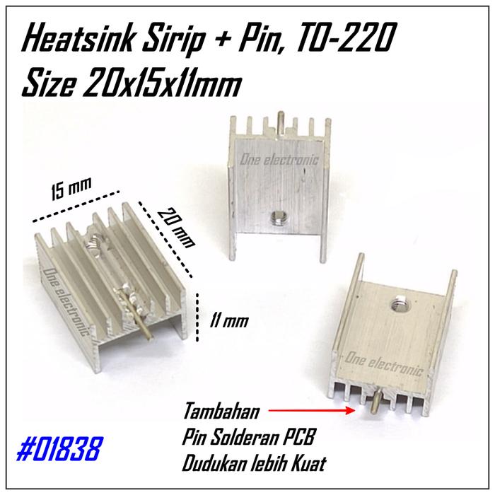 Jual Heatsink Pendingin Aluminium 20x15x11mm TO-220 TO220 ic Transistor ...