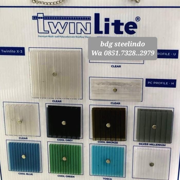 Jual Atap polycarbonate Twinlite/ kanopi polikarbonat twinlite 5mm 1/2 ...