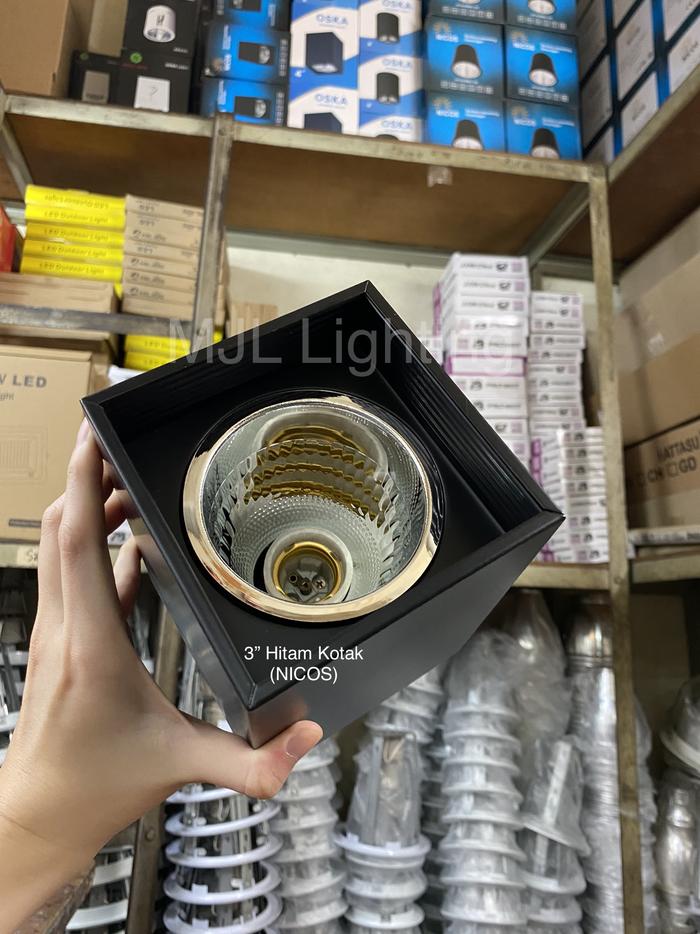 Jual KAP LAMPU DOWNLIGHT OUTBOW KOTAK (BLACK/WHITE) - 3" Kotak Hitam ...