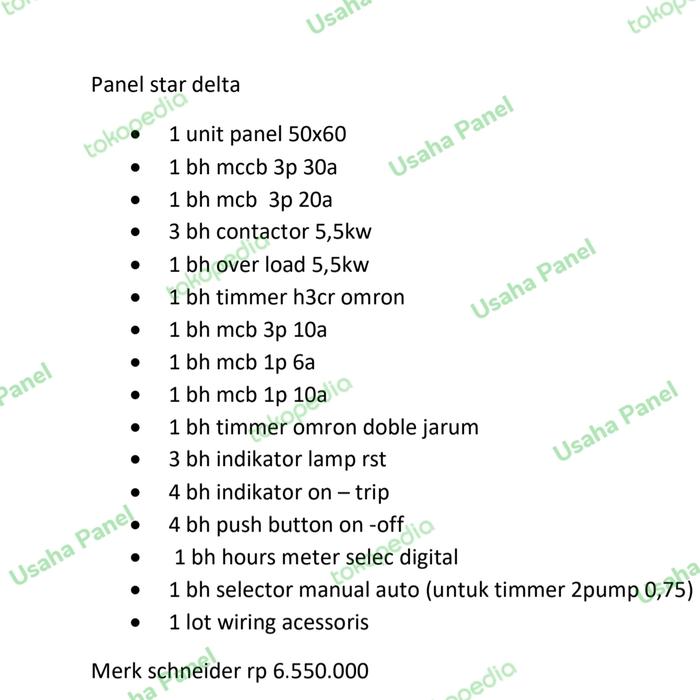 Jual panel star delta 5,5kw spek schneider sesuai pesanan - Jakarta ...