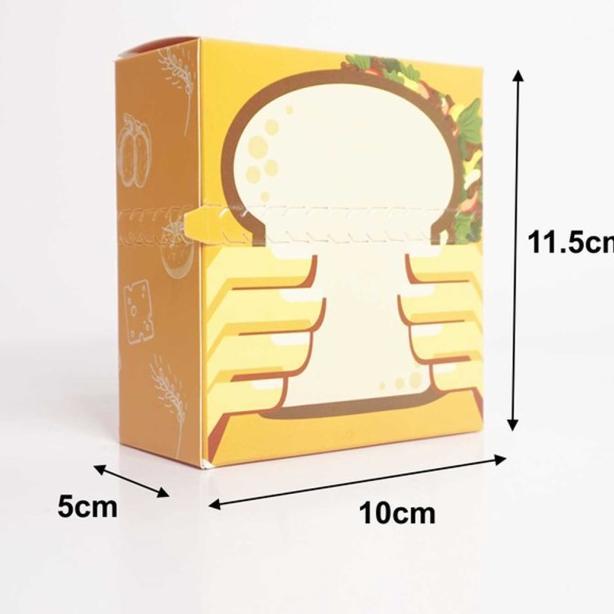 Jual box sandwich kotak kemasan toast kardus roti bakar ukuran 10x5x11 ...