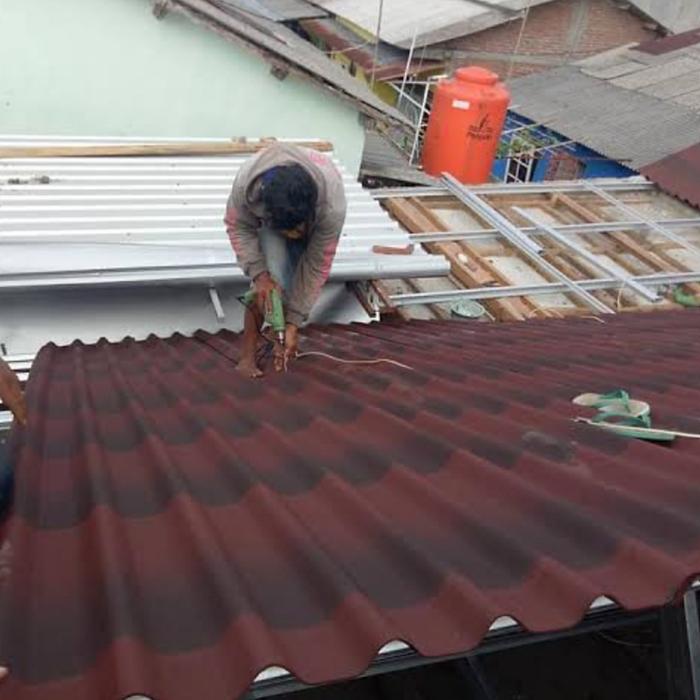 Jual Genteng Onduline + Baja Ringan 0.75mm Terpasang (atap rumah/kanopi ...