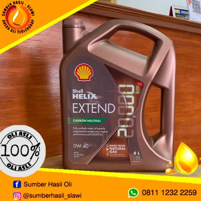 Jual SHELL HELIX EXTEND 0W-40, 4 LITER - Kab. Tegal - Sumber Hasil Slawi | Tokopedia