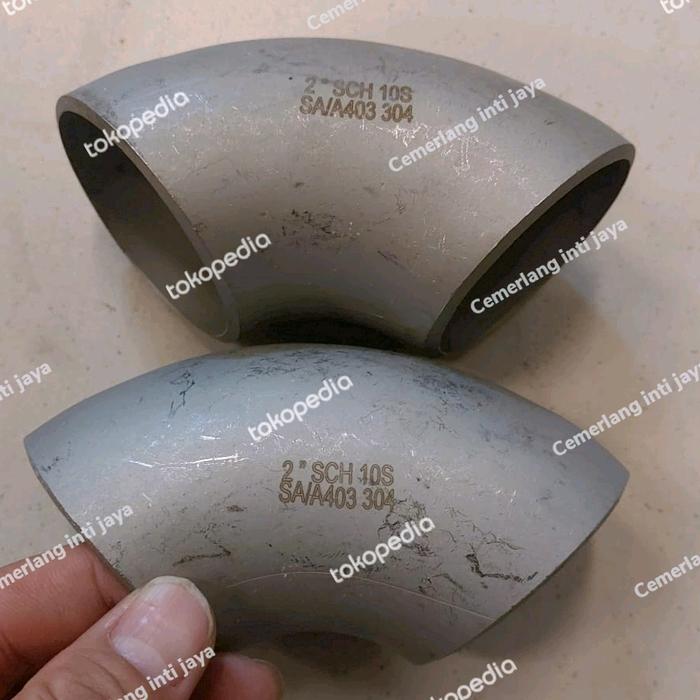 Jual Elbow Las Stainless SCH10 SS 304 2" inch / Knee Las Stainless ...