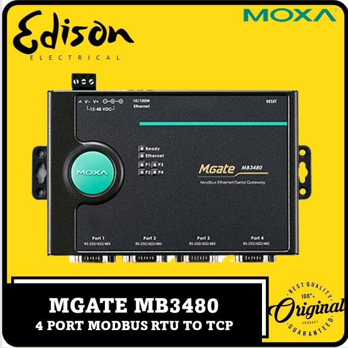 Jual MOXA Mgate MB3480 4-Port Serial-to-Ethernet Modbus Gateways RTU to ...