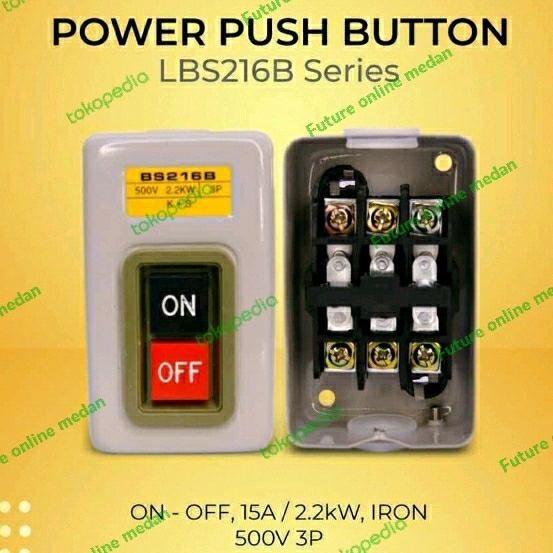 Jual Power Push button Switch Bs216B 3p on off bahan besi kaleng bs 216 b - Kota Medan - Future ...
