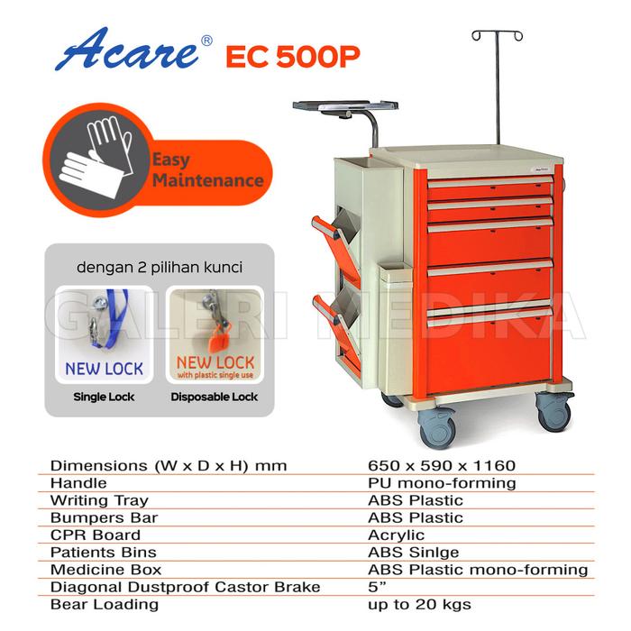 Jual Trolley Troly Emergency - Troli Peralatan Darurat Rumah Sakit ...