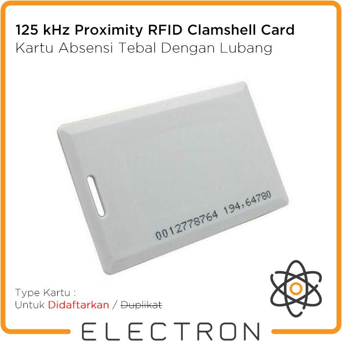 Jual 125 kHz Clamshell UID RFID Proximity Card Tag Kartu Tebal Lubang ...