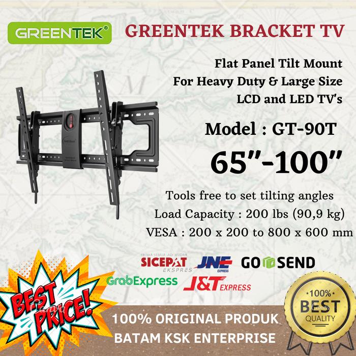 Jual Bracket TV 65 - 100" GREENTEK 90T GT-90t tilt heavy duty large size - Kota Batam - Batam ...