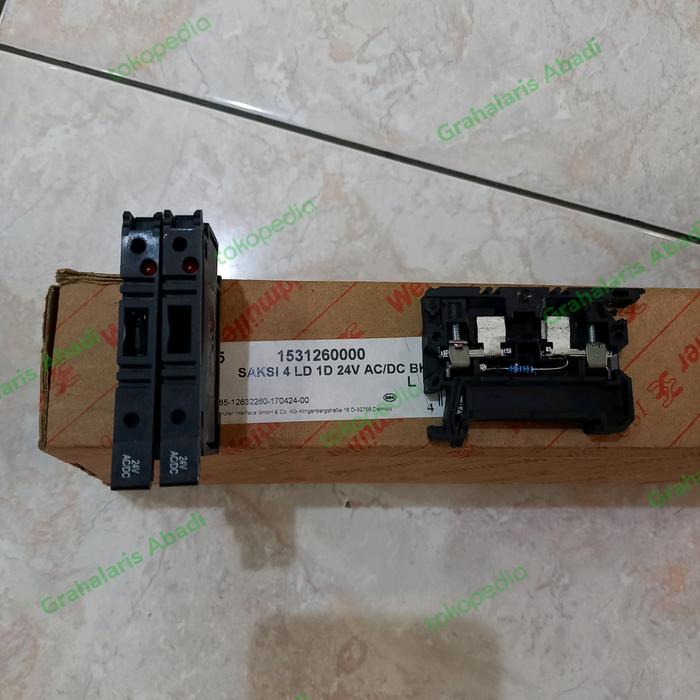 Jual terminal fuse blok weidmuller SAKSi 4LD 1D 24VAC/DC BK 1531260000 ...