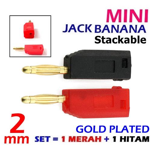 Jual Jack Banana Plug Mini Stackable 2mm Konektor Male Merah Hitam ...