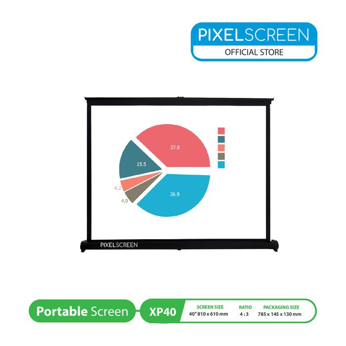 Promo PIXELSCREEN Screen Projector / Layar Proyektor Portable Screen 40 ...