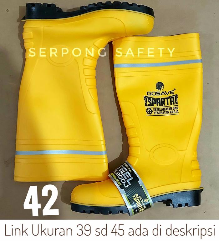 Jual Sepatu Boots Gosave Sparta Kuning Ujung Besi size 42 Safety Shoes ...