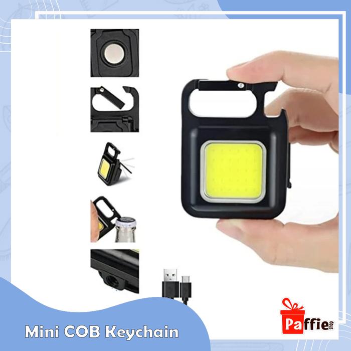 Jual Mini COB Keychain Light Lampu Senter LED Portable USB Gantungan ...