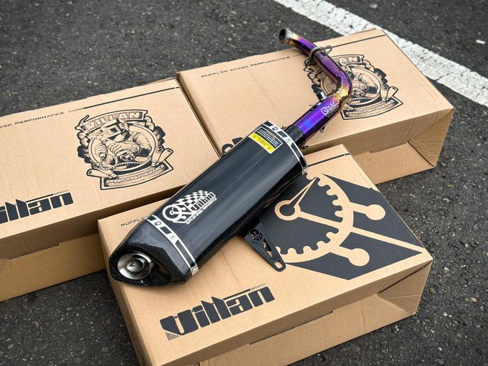 Jual KNALPOT XMAX OLD AND NEW CONECTED VILLAN MV1 BLACK header blue ...