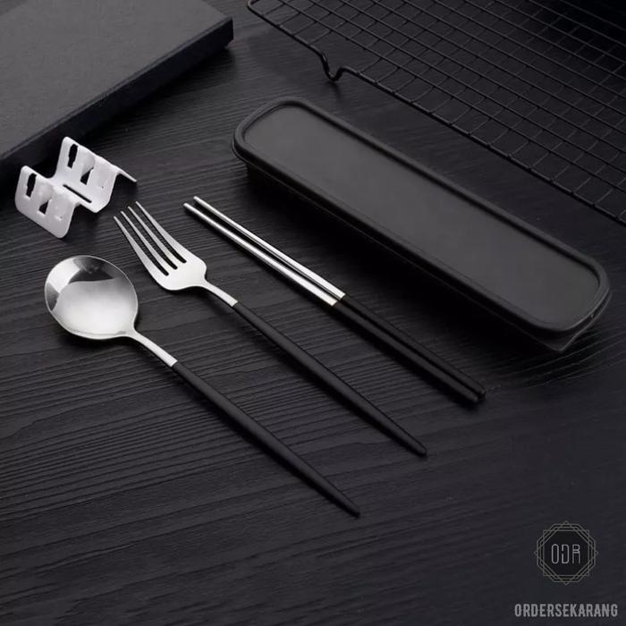 Promo SENDOK GARPU SUMPIT KOREA SET FOOD STAINLESS STEEL TEBAL FOOD ...