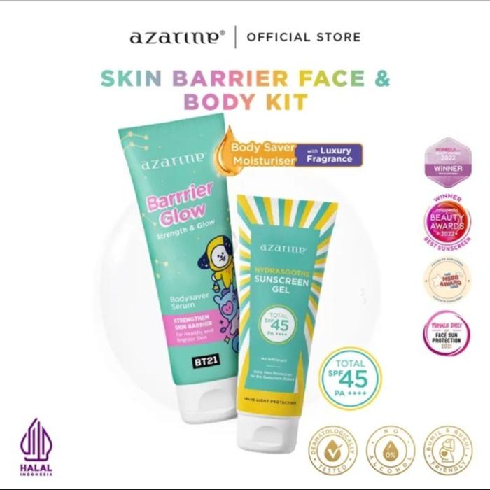Jual Azarine Skin Barrrier Face & Body Kit / Paket Sunscreen Wajah ...