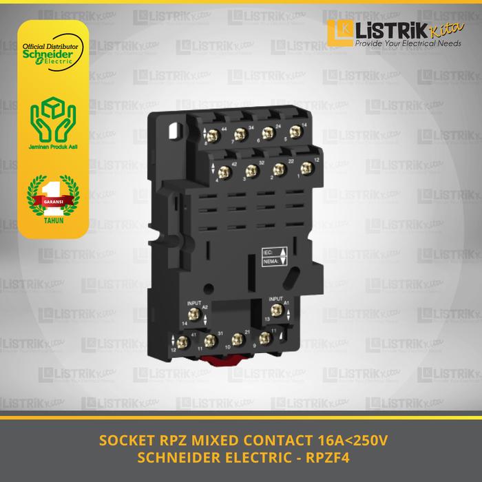 Jual SCHNEIDER SOCKET RPZ MIXED CONTACT 16A 250V SCREW CLAMP FOR RPM ...