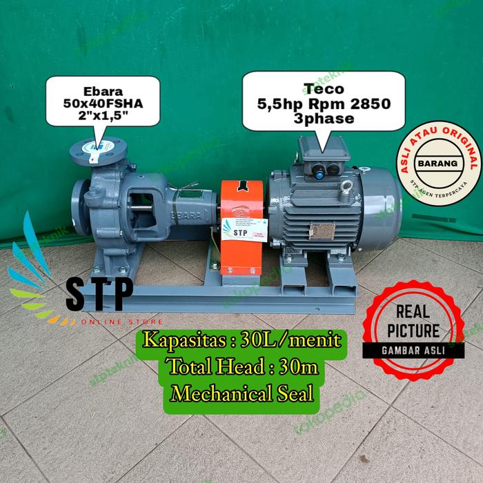 Jual CENTRIFUGAL PUMP EBARA 50x40 FSHA + MOTOR 4KW 5,5HP 380V 2950RPM ...