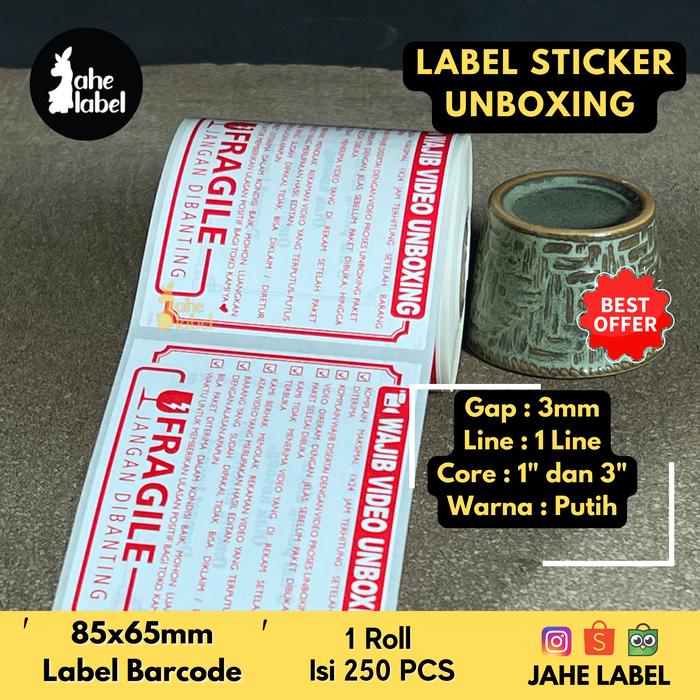 Jual Label Sticker FRAGILE Wajib Video Unboxing Stiker 85X65 MM - 250 ...