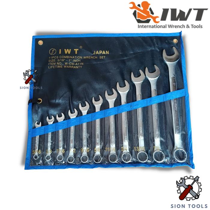 Jual IWT KUNCI RING PAS SET 11 PCS 5/16"-1" / COMBINATION WRENCH INCH ...