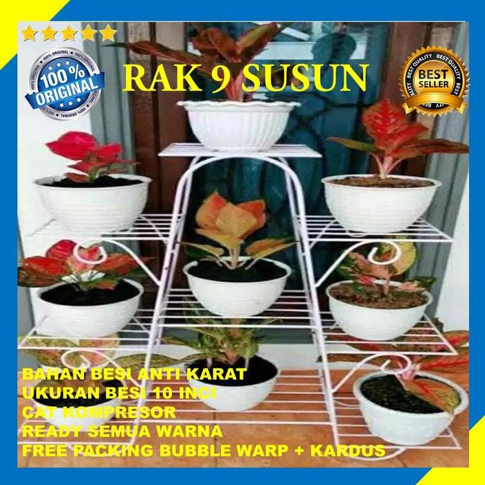 Jual Rak Bunga Susun Besi Tanaman Hias Minimalis Bertingkat 9 Dudukan ...