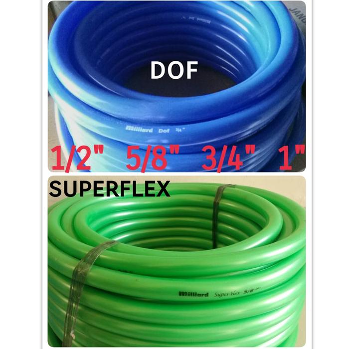 Jual Selang air 1/2 5/8 3/4 1 inch DOF SUPERFLEX MILLIARD Selang taman ...