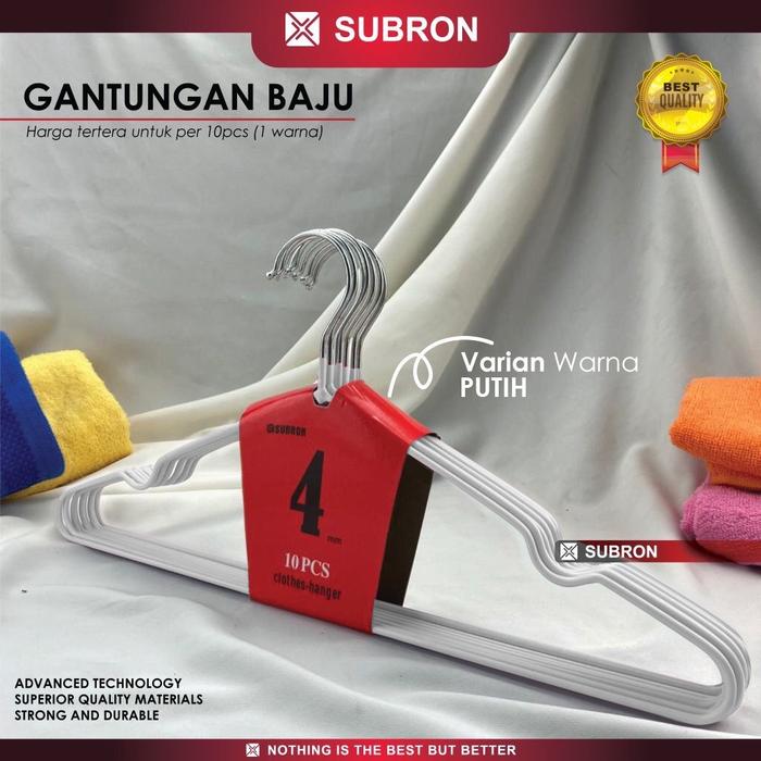 Promo SUBRON 10pcs Hanger Gantungan Baju Pakaian Tebal 3mm Karet Kamar ...