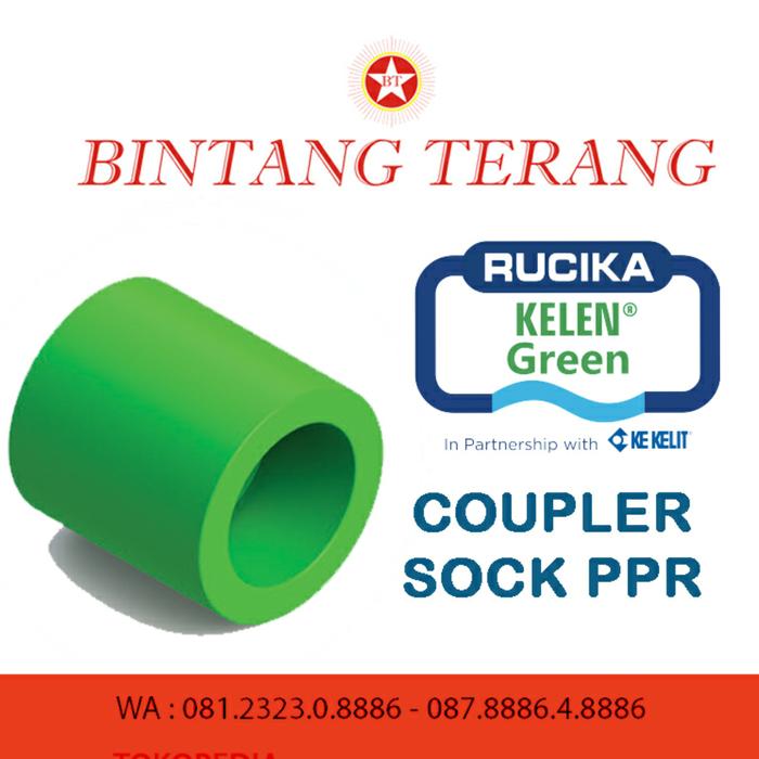 Jual Sock PPR 20 mm ( 1/2" ) / Fitting Sok PPR 20mm Rucika / Coupler ...