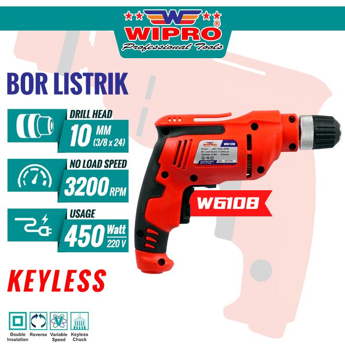 Promo WIPRO W6108 Bor Listrik 10mm Variable + Keyless - Kota Surabaya ...