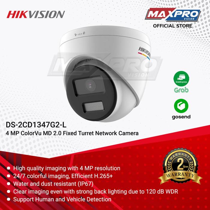 Jual DS-2CD1347G2-L - HIKVISION IP CAMERA 4MP COLORVU TURRET - Jakarta ...
