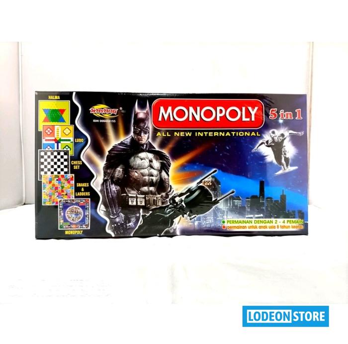Jual Mainan Keluarga Monopoly 5 in 1 Monopoli Halma Ular Tangga Ludo ...