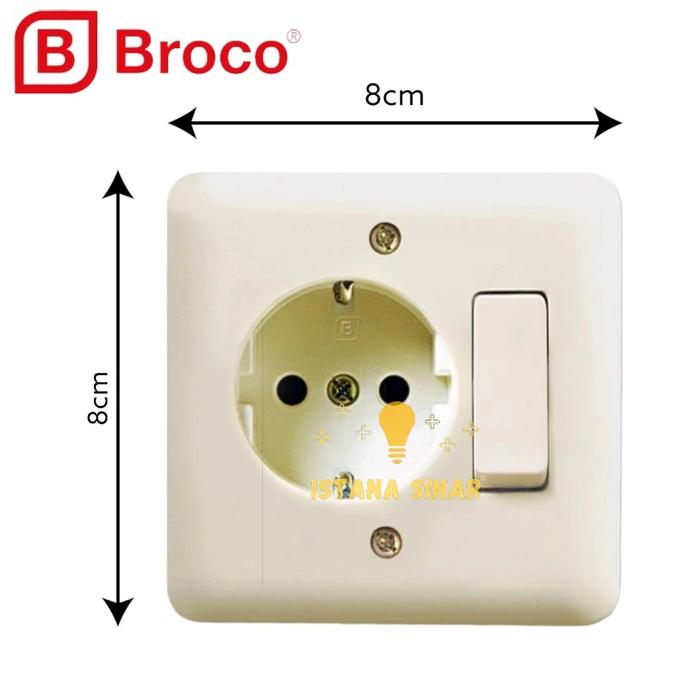 Jual Stop Kontak + Saklar Broco 525161 Engkel Stop IB Inbow warna cream ...