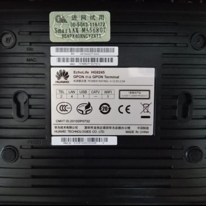 Jual Modem Router Huawei hg8245 bekas lengkap dengan adaptor 12V 1-2A ...