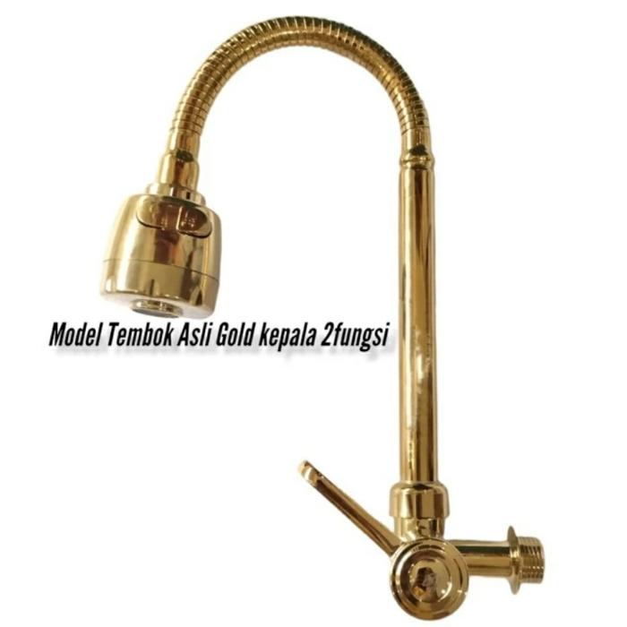 Jual KRAN FLEKSIBEL GOLD DINDING/KRAN KITCHEN SINK TEMBOK GOLD/KRAN ...