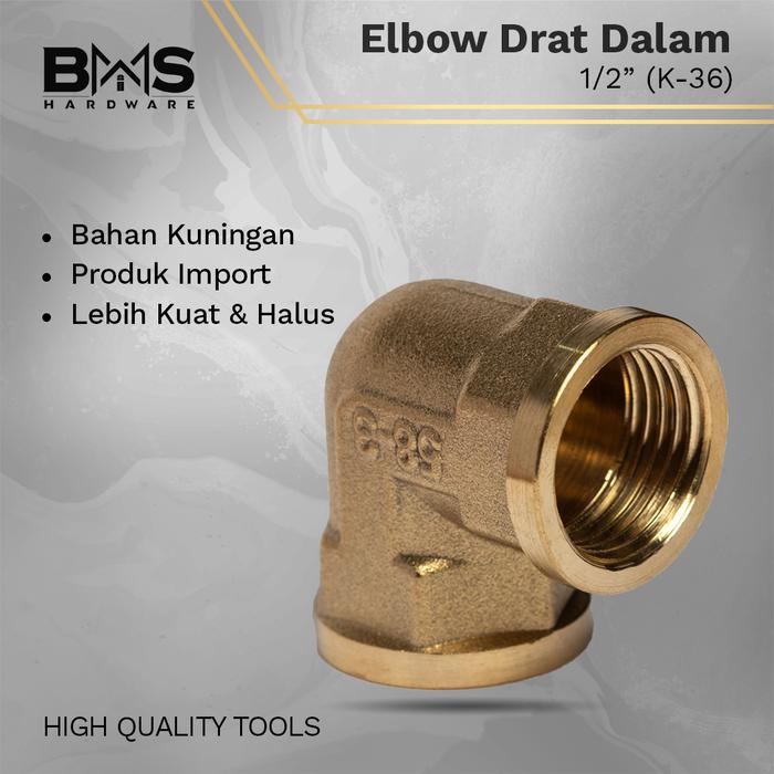 Jual ELBOW/KNEE Kuningan Drat Dalam 1/2" Nepel Drat Kuningan Brass K-36 - Jakarta Barat - BMS ...