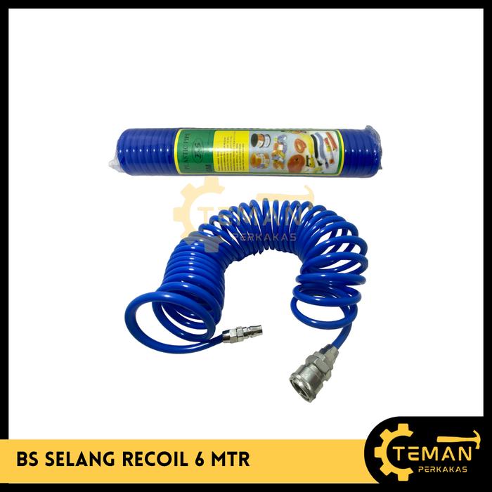 Jual Selang Recoil Biru 6 Meter / Selang Angin Kompresor / Spiral Hose ...