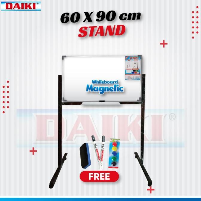 Jual Whiteboard / Papan Tulis Magnetic DAIKI Double Face stand Uk 60x90 ...