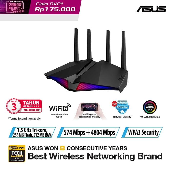 Jual Router Gaming ASUS RT-AX82U AX5400 DualBand WiFi 6-Router Asus ...